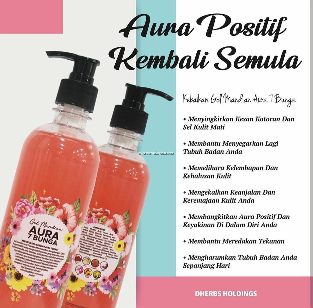 D'Herbs Gel Mandian Aura 7 Bunga | 500ml