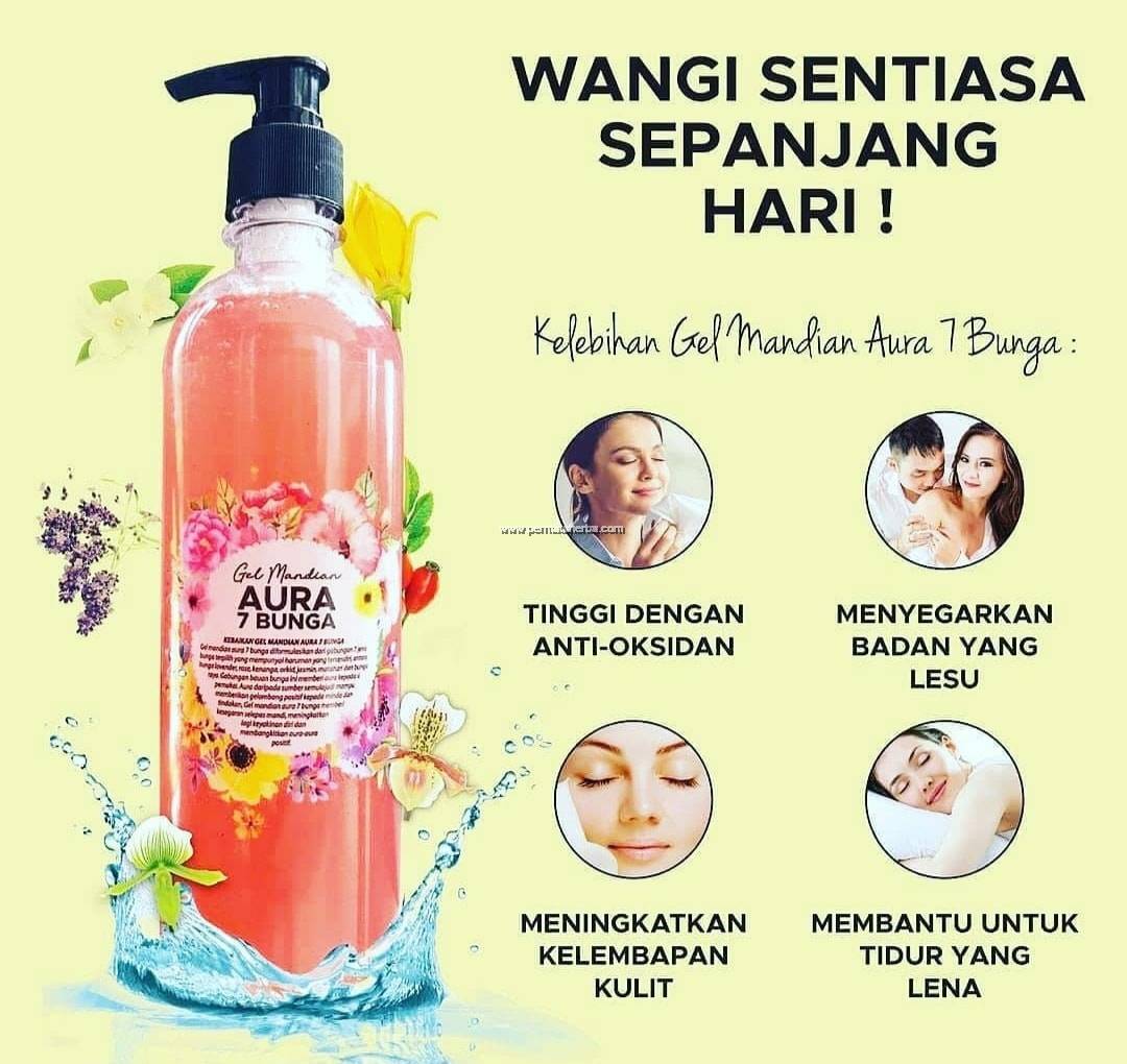 D'Herbs Gel Mandian Aura 7 Bunga | 500ml