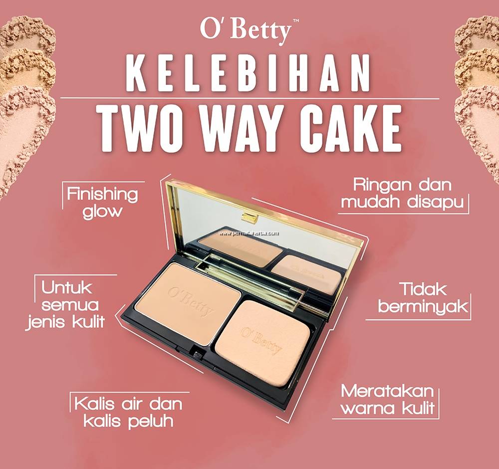 O'betty Two Way Cake Compact Powder | 3 Kod