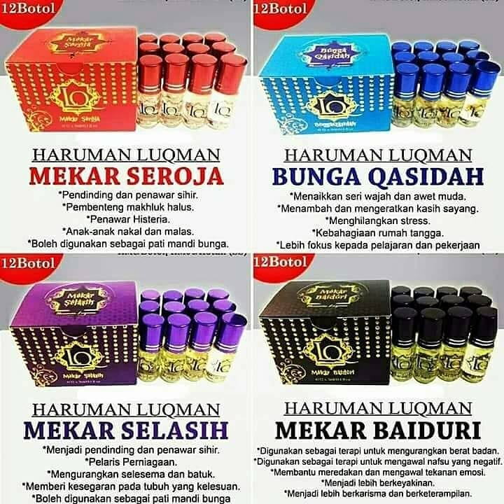 LQ Perfume Haruman Luqman | Sekotak (4ml x 12 botol)